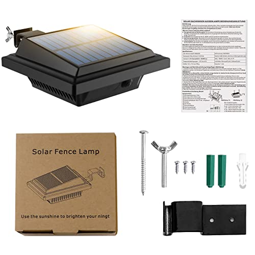 UniqueFire 40LED Outdoor Solar Lights Solar-Powered LED Garden Wall Lamp Plastic Solar Light Waterproof for Walkways Stairways (8PCS Black_Warm White)