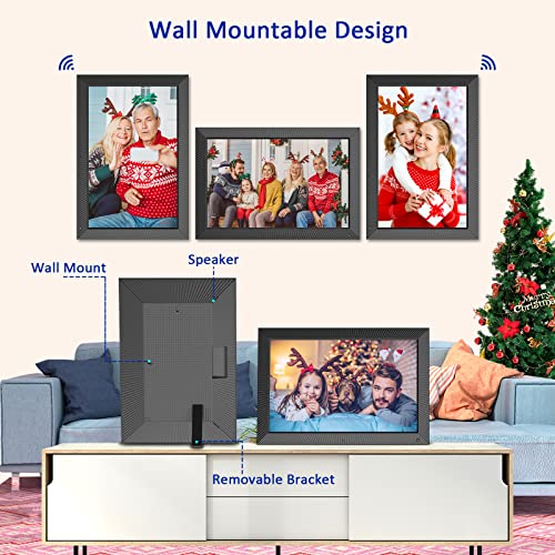 19-inch Dual-WiFi Digital Photo Frame - Digital Picture Frame, 32GB, Motion Sensor, Full Function, Sharing Photos and Videos via App or Email Instantly, Unlimited Cloud Storage, Wall Mountable