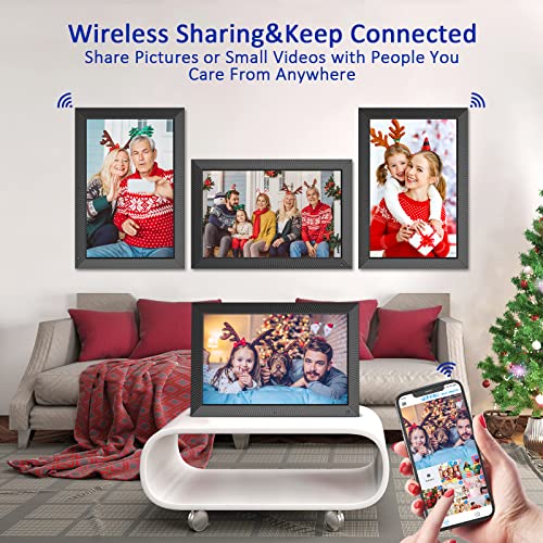 19-inch Dual-WiFi Digital Photo Frame - Digital Picture Frame, 32GB, Motion Sensor, Full Function, Sharing Photos and Videos via App or Email Instantly, Unlimited Cloud Storage, Wall Mountable