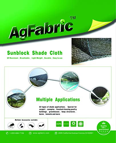 Agfabric 50% Sunblock Shade Cloth Net Mesh Shade with Clips for 10x20ft Garden Patio&Plants,Black