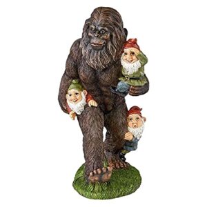 duoxinshangmao gorilla statue bigfoot and gnomes figurine outdoor garden resin statue,miniature bigfoot and gnomes for the fairy a large garden accessory, 6inch x 3.5inch x 2.7inch