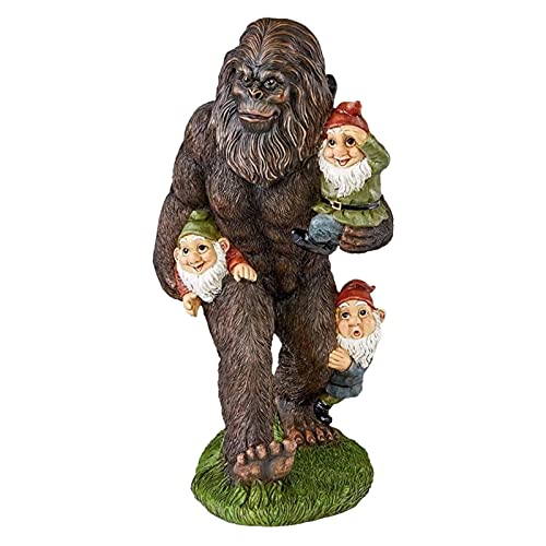 duoxinshangmao Gorilla Statue Bigfoot and Gnomes Figurine Outdoor Garden Resin Statue,Miniature Bigfoot and Gnomes for The Fairy a Large Garden Accessory, 6inch X 3.5inch X 2.7inch