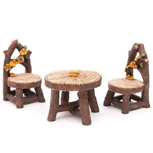 Fairy Garden Accessories, LATTOOK 8PCS Miniature Table and Chairs Set Fairy Garden Furniture Ornaments Kit for Dollhouse Accessories Home Outdoor Micro Landscape Decoration