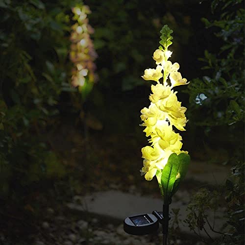 Outdoor Solar Garden Lights - 2 Pack Hyacinth Solar Flowers Lights with Larger Solar Capacity,Newest Solar Decorative Lights,Waterproof Outdoor Lights for Garden Patio Yard Pathway Decoration(White)