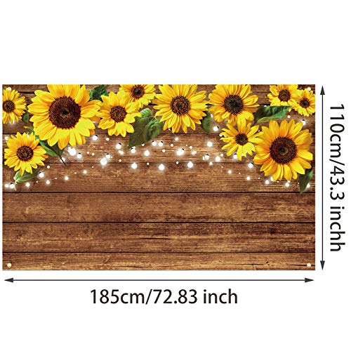 Rustic Sunflowers Backdrop Sunflowers Photography Backdrop Background Sunflower Brown Backdrop Photography Wall Backdrop Background Banner for Photo Studio Home Decoration, Party Supply