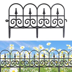 garden fence, 10 pack decorative no dig fencing 20ft (l) x 13in (h) rustproof landscape folding fence panel border decor picket flower edging for outdoor patio yard landscape