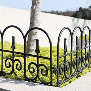 Garden Fence, 10 Pack Decorative No Dig Fencing 20ft (L) x 13in (H) Rustproof Landscape Folding Fence Panel Border Decor Picket Flower Edging for Outdoor Patio Yard Landscape