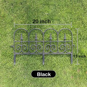 Garden Fence, 10 Pack Decorative No Dig Fencing 20ft (L) x 13in (H) Rustproof Landscape Folding Fence Panel Border Decor Picket Flower Edging for Outdoor Patio Yard Landscape