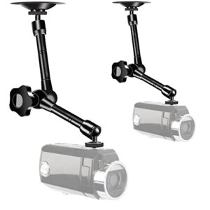 uyodm 2 pack articulating magic arm wall mount holder stand compatible with cctv pov camcorders cameras, led light, video lamp,dslr,flash,digital camera,security cameras