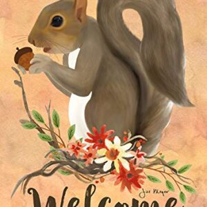 Toland Home Garden 1112296 Squirrel Welcome 12.5 x 18 Inch Decorative, (12.5" x 18"), Double Sided Garden Flag