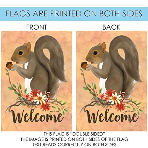 Toland Home Garden 1112296 Squirrel Welcome 12.5 x 18 Inch Decorative, (12.5" x 18"), Double Sided Garden Flag