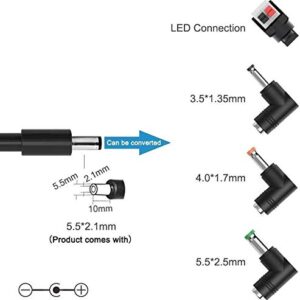 IBERLS 12V 3A Power Supply, Mighty Charger Adapter, 2.1mmX5.5mm 2A 2.5A DC Cord for LED Light CCTV Camera ect, Household Electronics Wall Chargers (4 Connector)