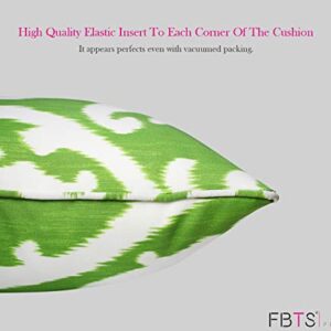 Outdoor Waterproof Decorative Seat Cushions Set for Patio Furniture, 20x20 Inch Fade Resistant Tufted Chair Cushions and Patio Garden Throw Pillows with Inserts for Couch Bed Sofa, Paisley Green