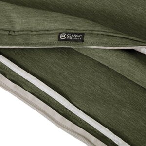 Classic Accessories Montlake FadeSafe Water-Resistant 80 x 26 x 3 Inch Outdoor Chaise Lounge Cushion Slip Cover, Patio Furniture Cushion Cover, Heather Fern Green, Patio Furniture Cushion Covers