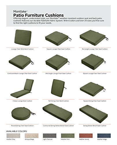 Classic Accessories Montlake FadeSafe Water-Resistant 80 x 26 x 3 Inch Outdoor Chaise Lounge Cushion Slip Cover, Patio Furniture Cushion Cover, Heather Fern Green, Patio Furniture Cushion Covers