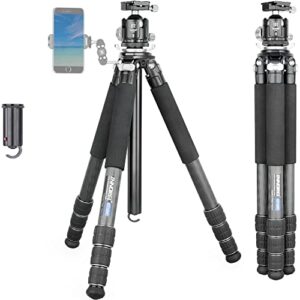 carbon fiber tripod-innorel gt324c professional compact tripod for dslr camera heavy duty stand with low gravity center ball head special-shaped center column max load 55lbs/25kg