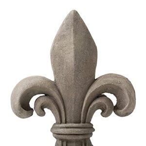 Glitzhome Fleur De Lis Garden Statue, 27.25 Inch, Concrete Grey