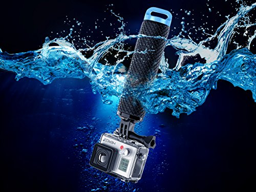 Waterproof Floating Hand Grip Compatible with GoPro Hero 11 10 9 8 7 6 5 4 3+ 2 1 Session Black Silver Handler & Handle Mount Accessories Kit for Water Sport and Action Cameras (Blue)