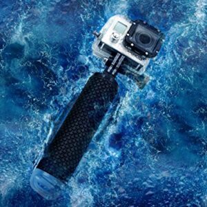 Waterproof Floating Hand Grip Compatible with GoPro Hero 11 10 9 8 7 6 5 4 3+ 2 1 Session Black Silver Handler & Handle Mount Accessories Kit for Water Sport and Action Cameras (Blue)