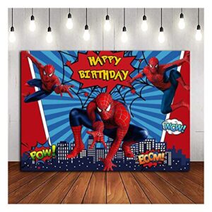 spiderman photography backdrops superhero city theme photo background kids happy birthday spiderman decoration cake table banner 7x5ft