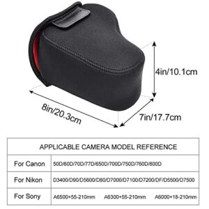 CADeN DSLR SLR Camera Sleeve Case with Neoprene Protection, Compatible for Nikon, Canon, Pentax, Sony and ect...(Large Black)