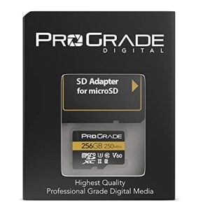 ProGrade Digital microSD Memory Card - V60 microSD Card for DSLR and Action Cameras - High Speed Transfer of Files & Large Storage - Up to 250MB/s Read and 130MB/s Write Speed 256 GB