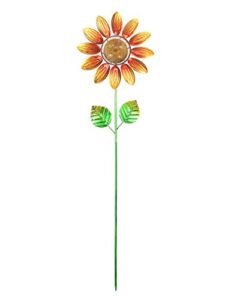 mumtop solar wind spinner 33 inch sunflower wind sculptures for garden patio courtyard decoration