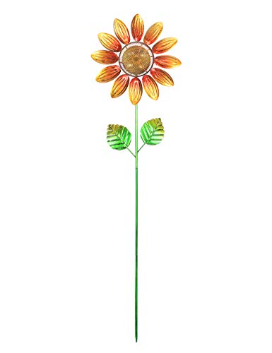 MUMTOP Solar Wind Spinner 33 Inch Sunflower Wind Sculptures for Garden Patio Courtyard Decoration