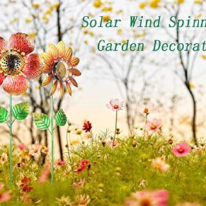 MUMTOP Solar Wind Spinner 33 Inch Sunflower Wind Sculptures for Garden Patio Courtyard Decoration