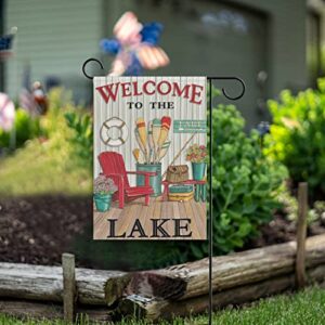 Welcome To The Lake Garden Flag Vertical Double Sided 28" x 40" Outdoor Patriotic Americana Decor for Homes and Gardens