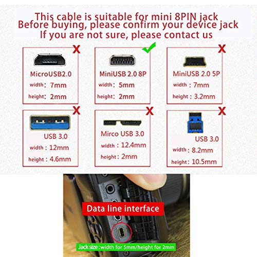 Replacement USB Camera Data Sync Battery Charger Charging Cable Cord for Sony Cybershot Cyber-Shot DSCH300, DSCW370, DSCW830, DSC-H200 W800, DSC W330 W180 W630 W650 W670 W710 W810 S950 S980 s/b/p/r