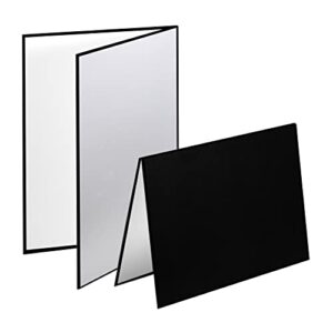 meking 3 in 1 photography reflector cardboard, 17 x 12 inches folding light diffuser board for still life, product and food photo shooting – black, silver and white, 2 packs