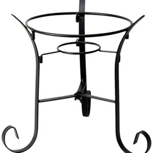 Alpine Corporation 10" Tall Indoor/Outdoor Glass Gazing Globe Metal Stand, Black