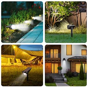 HEMOPLT Solar Outdoor Lights, Pack of 2 Solar Lights Outdoor Waterproof, Motion Sensor Outdoor Lights, 2 Brightness Modes Solar Pathway Lights, for Yard Landscape Lawn Driveway (1Warm White + 1White)