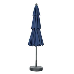 Oneofics Patio Umbrella 10FT 3 Tiers Outdoor Table Umbrella with Tilt and Crank Handle Market Patio Table Umbrella for Pool, Beach, Deck, Balcony, Garden and Lawn, Navy Blue