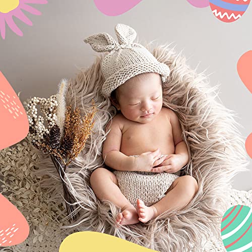 Newborn Photography Props Rabbit Outfit Baby Photoshoot Props Outfits Bunny Crochet Costume Baby Photo Prop Rabbit Hat Diaper Carrot Set 0-6 Months Baby Bunny Photo Prop for Easter Gift(Rabbit Outfit)