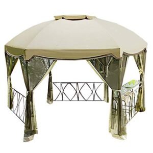 garden winds grandview hexagon gazebo replacement canopy top cover – riplock 350