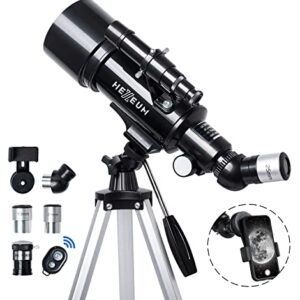 Telescope for Kids & Adults - 70mm Aperture 500mm AZ Mount Fully Multi-Coated Optics Astronomical refracting Portable Telescopes, with Tripod Phone Adapter, Carrying Bag, Remote Control