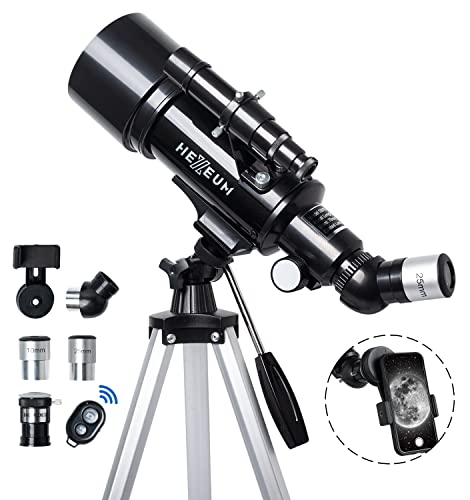 Telescope for Kids & Adults - 70mm Aperture 500mm AZ Mount Fully Multi-Coated Optics Astronomical refracting Portable Telescopes, with Tripod Phone Adapter, Carrying Bag, Remote Control