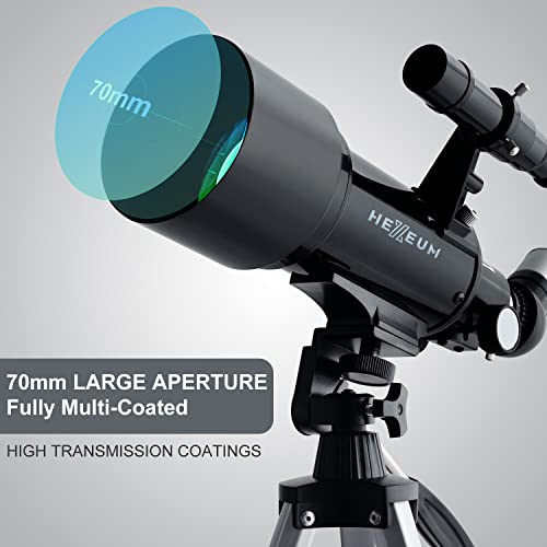 Telescope for Kids & Adults - 70mm Aperture 500mm AZ Mount Fully Multi-Coated Optics Astronomical refracting Portable Telescopes, with Tripod Phone Adapter, Carrying Bag, Remote Control