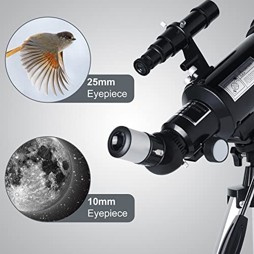 Telescope for Kids & Adults - 70mm Aperture 500mm AZ Mount Fully Multi-Coated Optics Astronomical refracting Portable Telescopes, with Tripod Phone Adapter, Carrying Bag, Remote Control