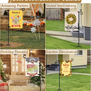 Whoonba 51 Inch Tall Garden Flag Stand Holder with 5 Prong Base, Yard Flag Pole Holder for 12x18 Outdoor Small Flag Decor with Two Spring Stoppers and a Tiger Clip, 2 Pack