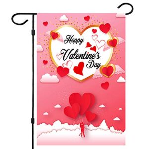 valentine flag, double sided valentine’s day flag love combination valentine garden flag 12 x 18 inch valentine house flags for valentine’s day decoration