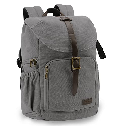 Camera Backpack, BAGSMAR DSLR Camera Bag Backpack, Anti-Theft and Waterproof Camera Backpack for Photographers, Fit up to 15" Laptop with Rain Cover, Grey