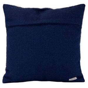 Foreside Home & Garden FIPL09799 Blue Hand Woven 18x18 Outdoor Decorative Throw Pillow with Pulled Curly Yarn Accents