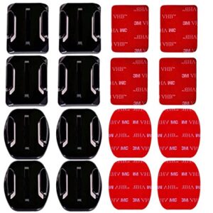 AxPower 16 PCS Helmet Adhesive Pads Sticker Flat Curved Mounts Accessories kit for GoPro Hero 8 7 6 5 4 3+ 3