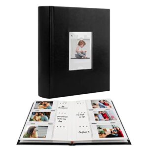 photo album for fujifilm instax mini camera, polaroid camera, instax photo album with memo areas, 180 pockets 2×3 photo album with writing space for instax mini 12 11 40 9 7+ evo liplay camera,black