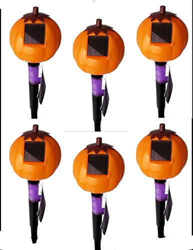 Greenbrier International Halloween Spooky Solar Lights Outdoor Waterproof Security Lights Easy Install Garden Lights for Garden Path Walkway Light (6, JackoLantern Pumpkin)