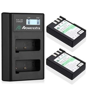 powerextra 2 x en-el9 battery & charger with lcd display compatible with nikon d40 d40x d60 d3000 d5000 cameras