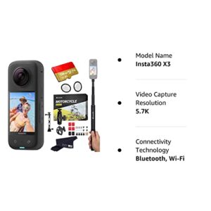 insta360 X3 - Waterproof 360 Action Camera with 1/2'' 48MP Sensors, 5.7K HDR Video, 72MP Photo, 4K Single-Lens, 2.29'' Touchscreen Black